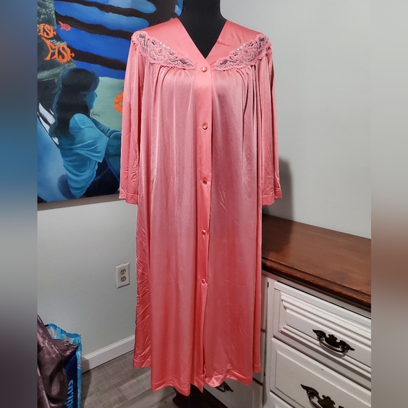 Intimates & Sleepwear | Vintage Shadowline Coral Nylon Nightgown ...